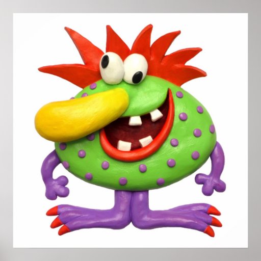 Big Yellow Nose Monster Poster | Zazzle