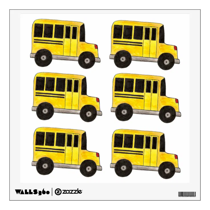 Big Yellow School Bus Buses Teacher Wall Decal | Zazzle
