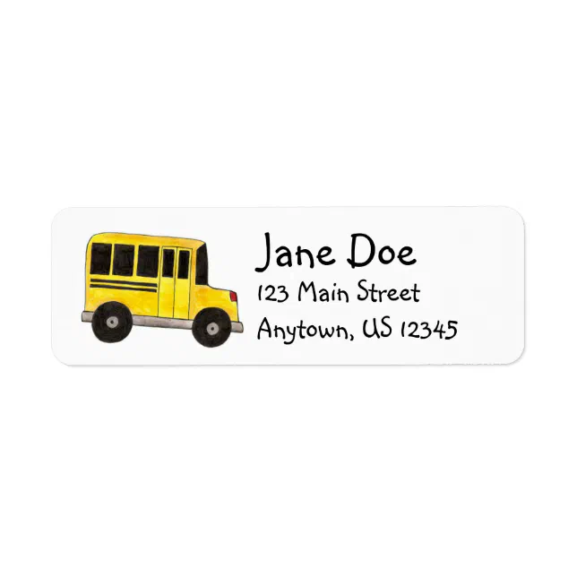 Big Yellow School Bus Driver Teacher Labels | Zazzle