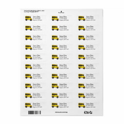 Big Yellow School Bus Driver Teacher Labels | Zazzle