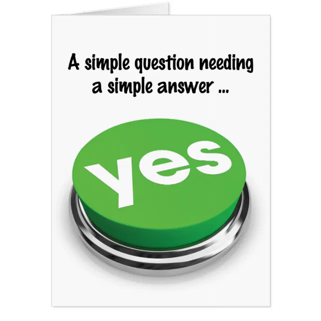 Big Yes Button Valentine's Day Card | Zazzle