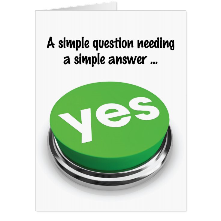 Big Yes Button Valentine's Day Card | Zazzle