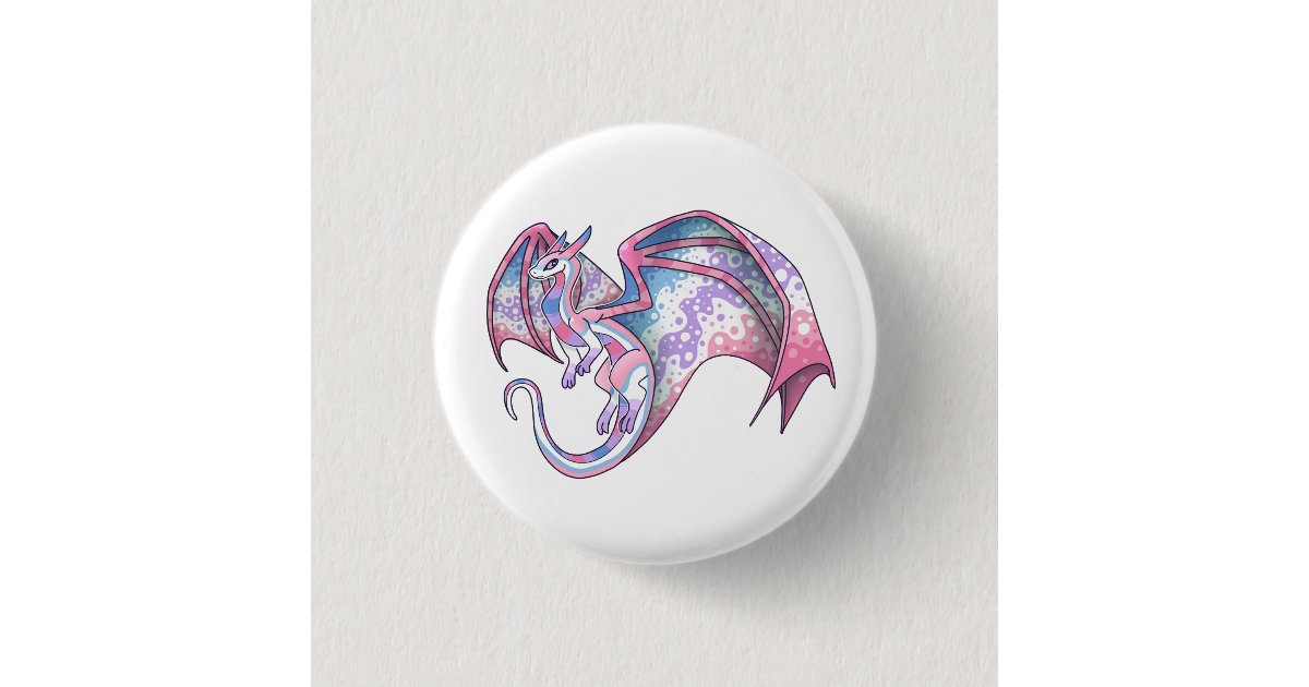 Bigender Pride Dragon Button | Zazzle