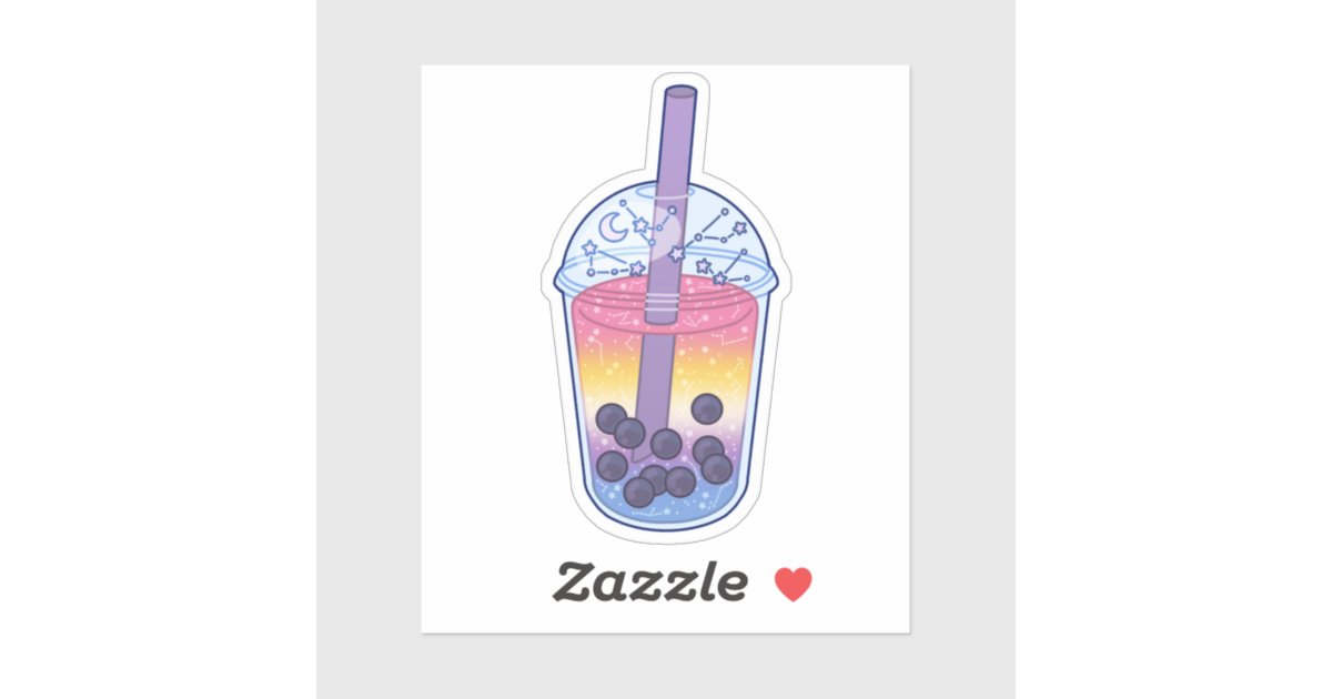 Bigender Pride Flag Boba Sticker | Zazzle