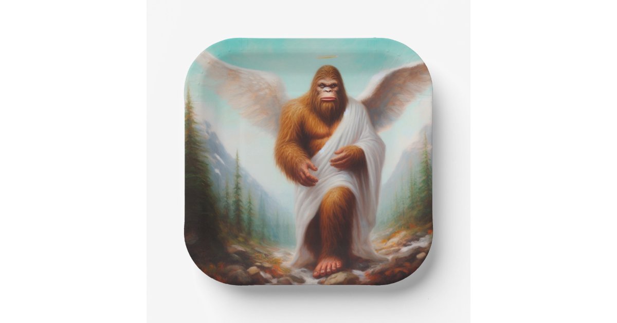 Bigfoot Angel Paper Plates | Zazzle