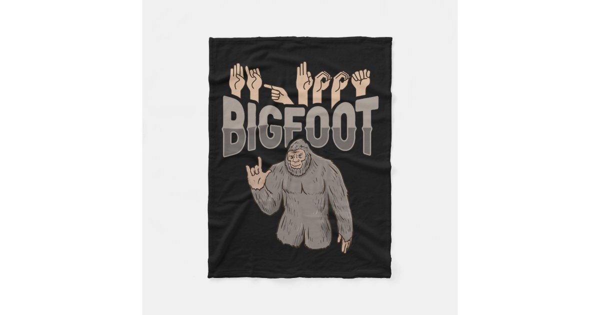 Bigfoot Asl Hand Gesture Deaf Hearing Loss Awarene Fleece Blanket | Zazzle