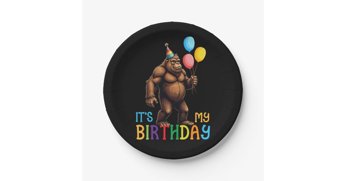 Bigfoot Birthday Party - It’s My Birthday Paper Plates | Zazzle