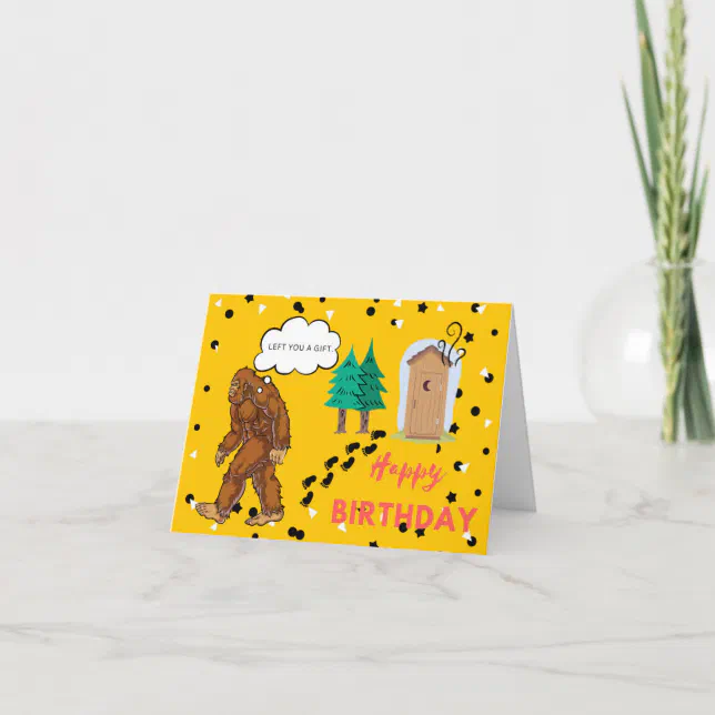 Bigfoot Birthday Silly Funny Folding Card | Zazzle