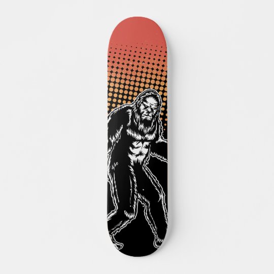 Bigfoot Black Red Sasquatch Creature Silhouette Skateboard | Zazzle