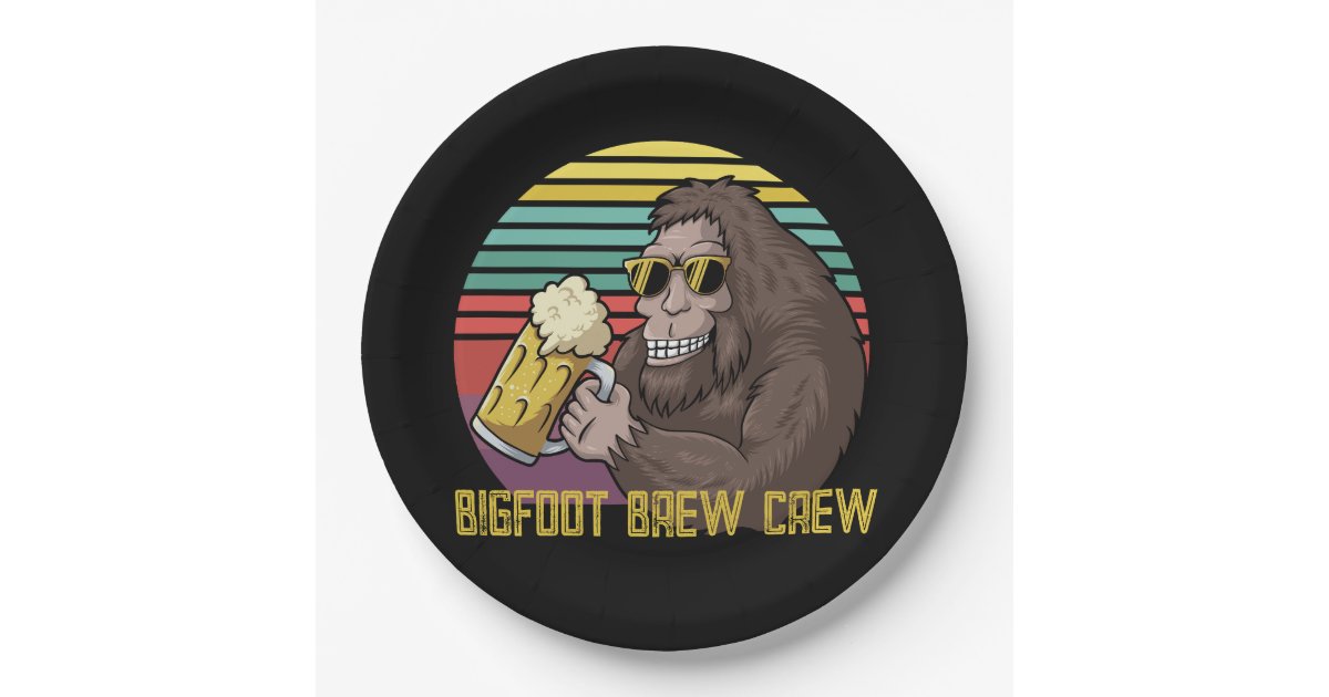 Bigfoot Brew Crew Paper Plates | Zazzle