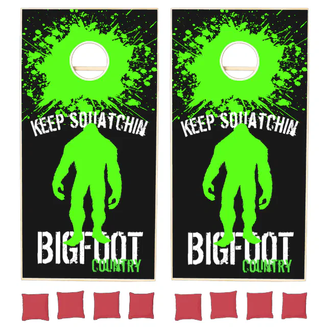 Bigfoot country keep squatchin cornhole set | Zazzle