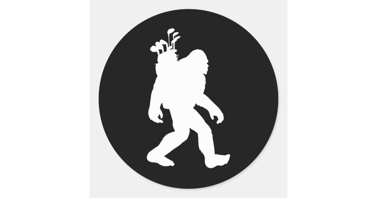 Bigfoot Golf funny Bigfoot Golfing Classic Round Sticker | Zazzle