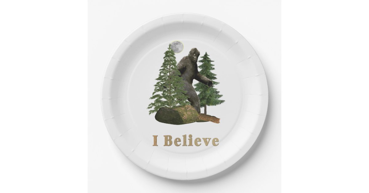 Bigfoot merchandise paper plates | Zazzle