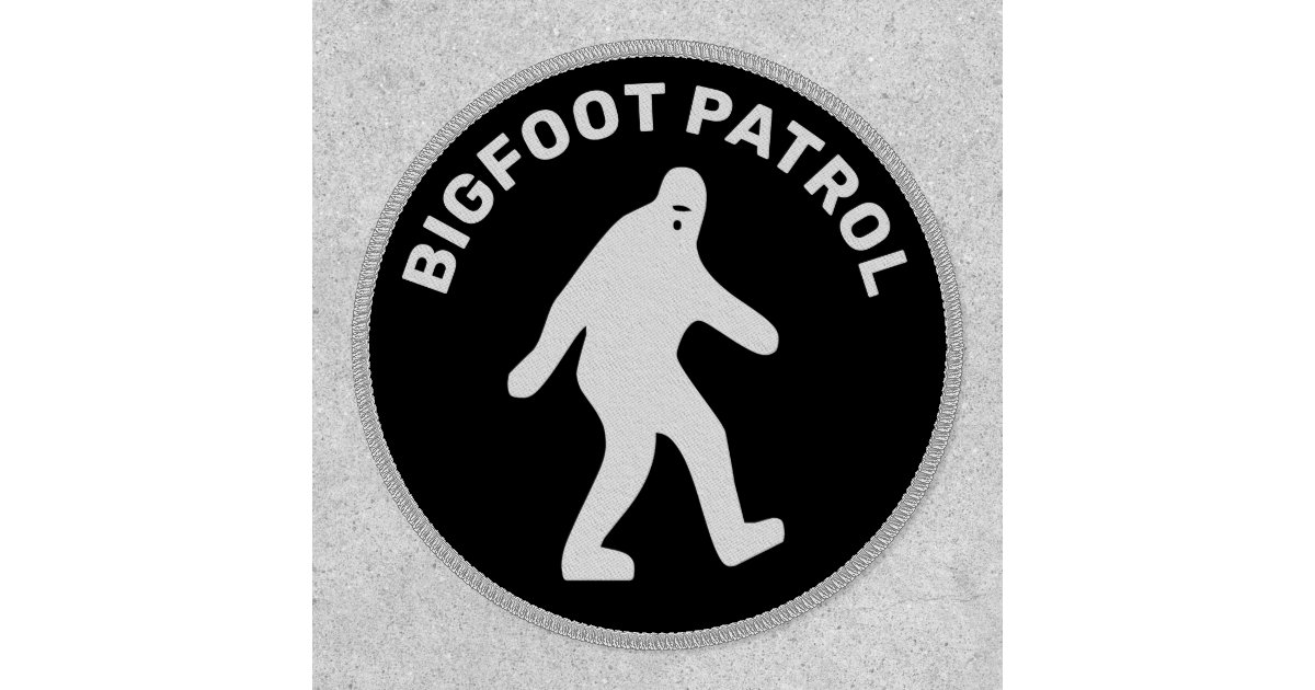 Bigfoot Patrol Custom Black Silver Patch | Zazzle