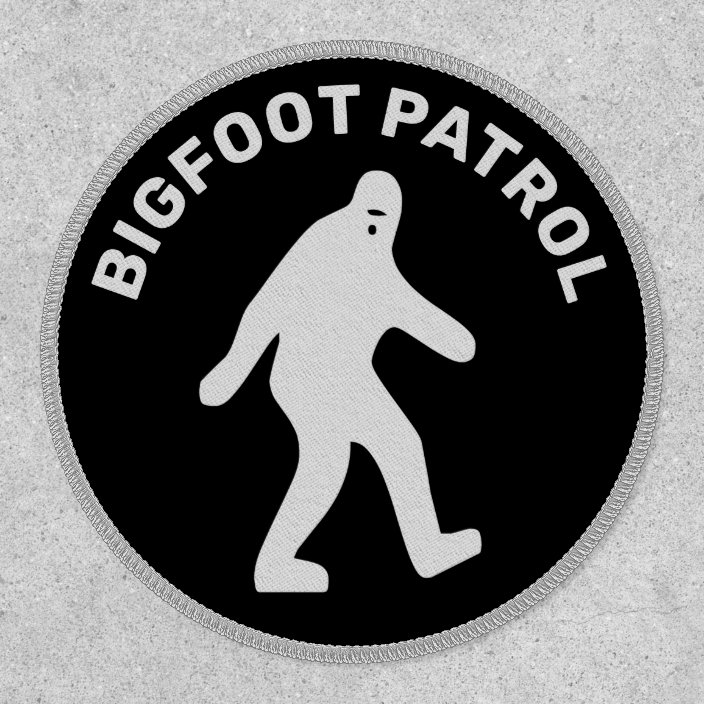 Bigfoot Patrol Custom Black Silver Patch | Zazzle.com