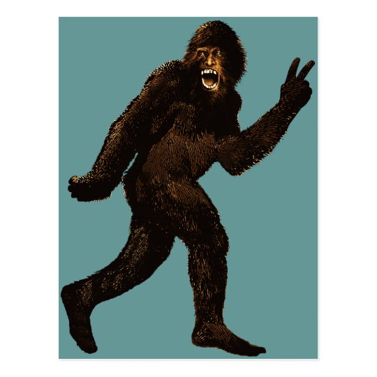 Bigfoot Peace Sign Postcard | Zazzle.com