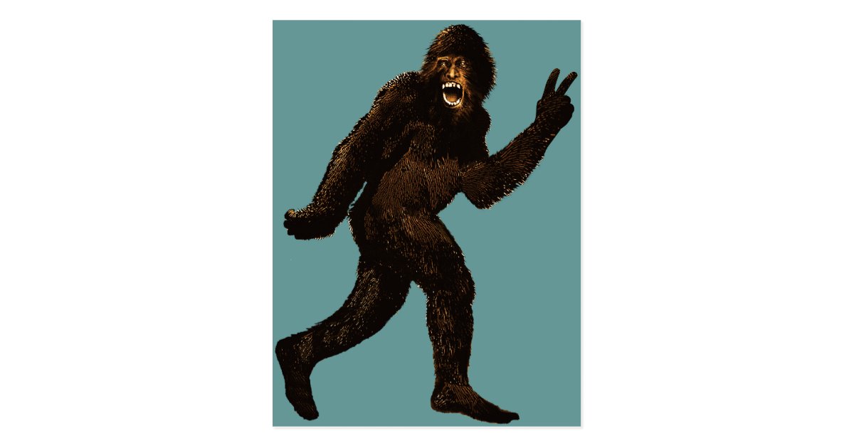 Bigfoot Peace Sign Postcard | Zazzle.com