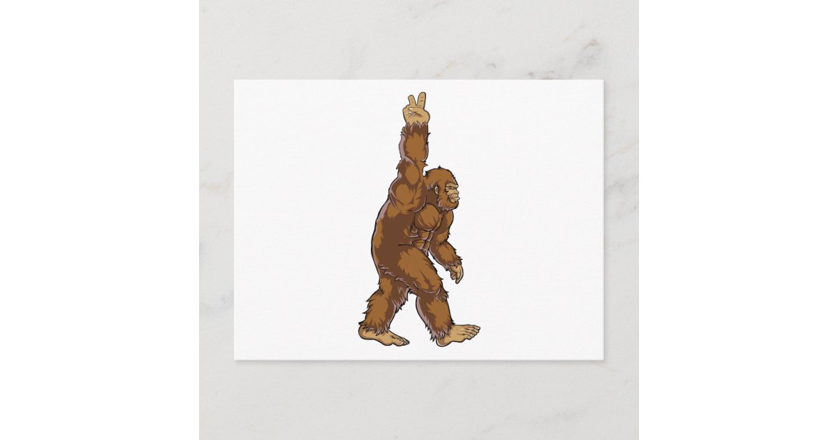Bigfoot Peace Sign Postcard | Zazzle