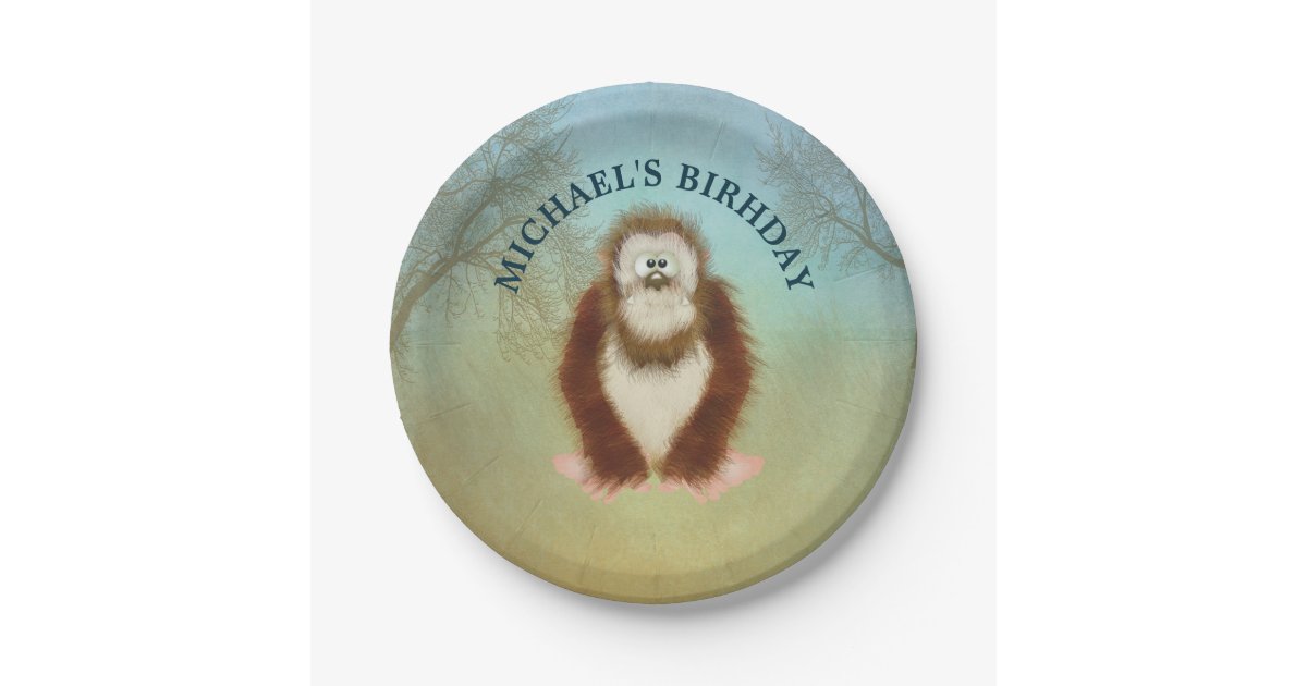 Bigfoot Personalized Birthday Paper Plates | Zazzle