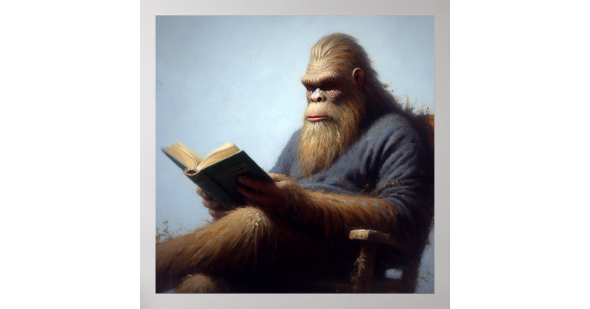 Bigfoot Reading Poster | Zazzle