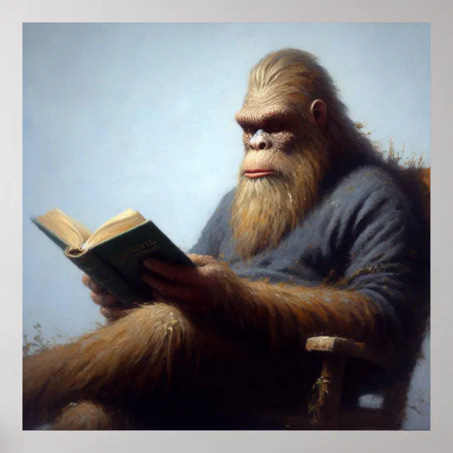 Bigfoot Reading Poster | Zazzle