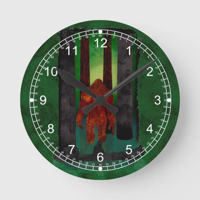 Bigfoot Round Clock | Zazzle