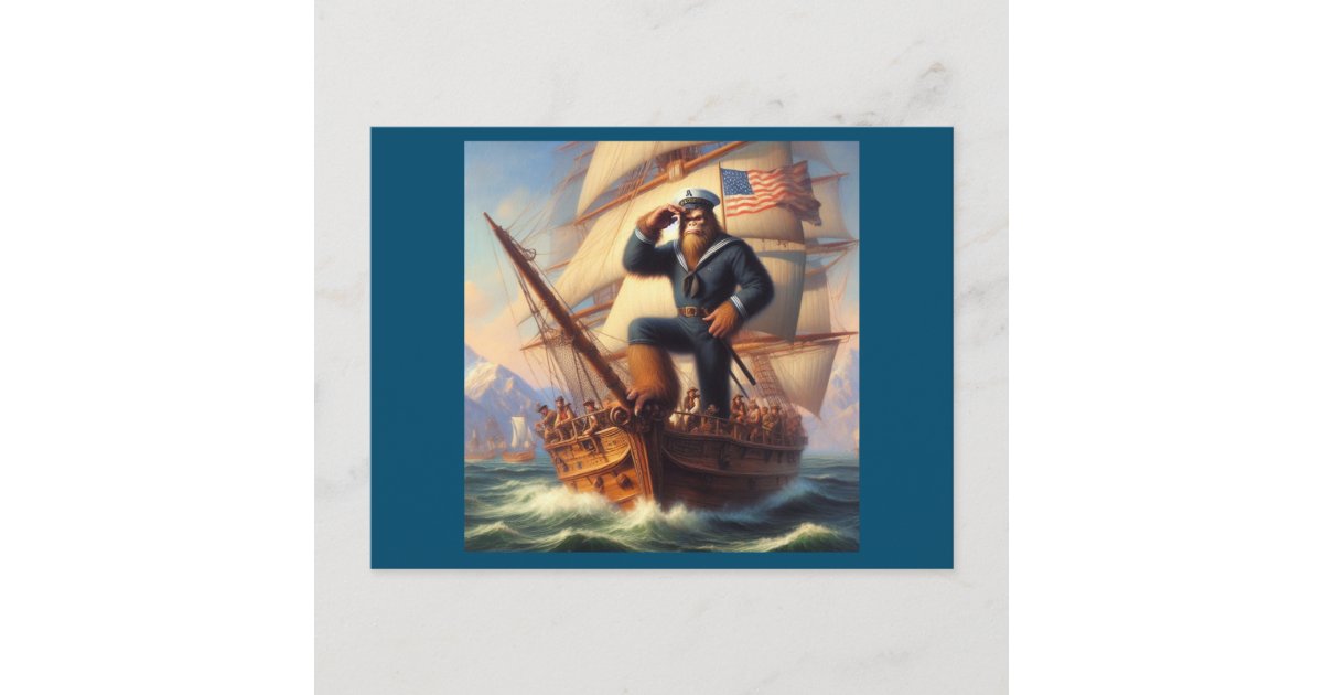 Bigfoot Sailor Postcard | Zazzle