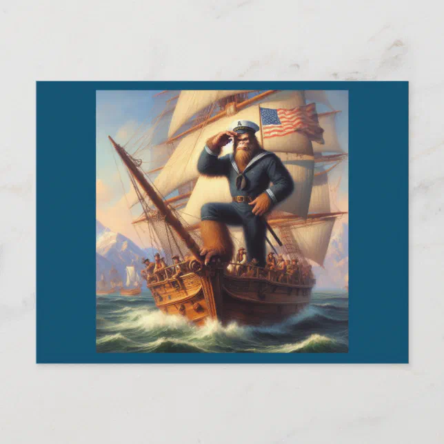 Bigfoot Sailor Postcard | Zazzle
