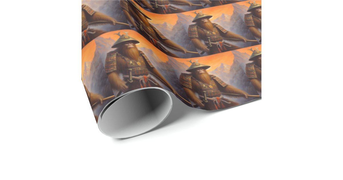 Bigfoot Samurai Wrapping Paper | Zazzle