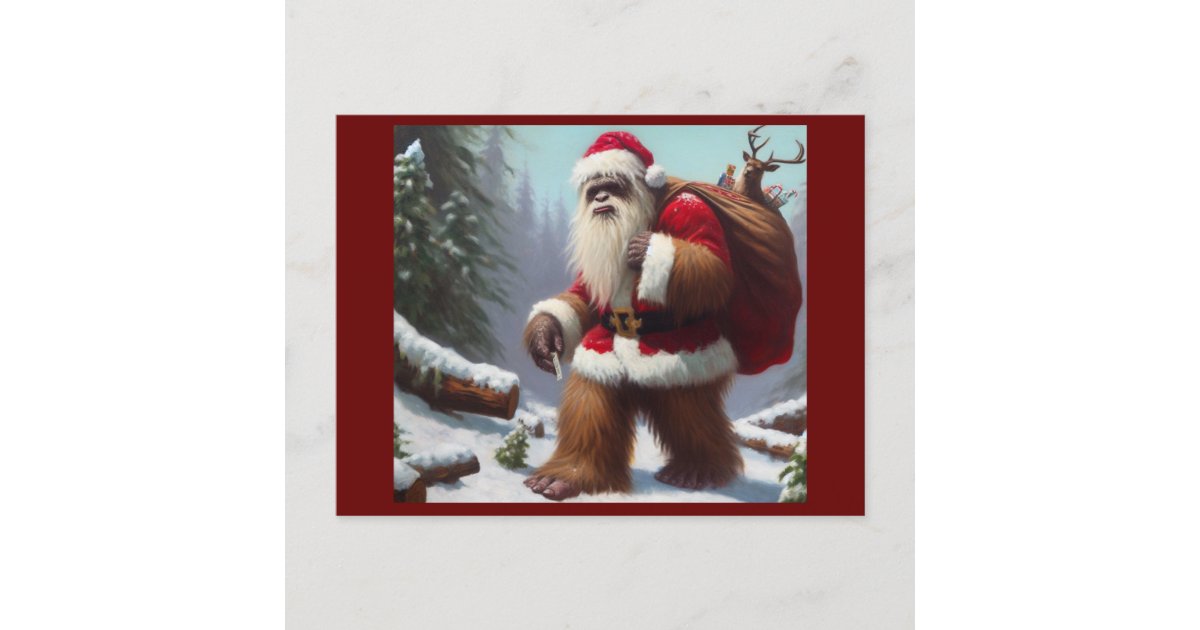 Bigfoot Santa Claus Postcard | Zazzle