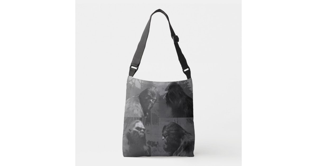 BIGFOOT SASQUATCH COLLAGE CUT-OUT EFFECT CROSSBODY BAG | Zazzle