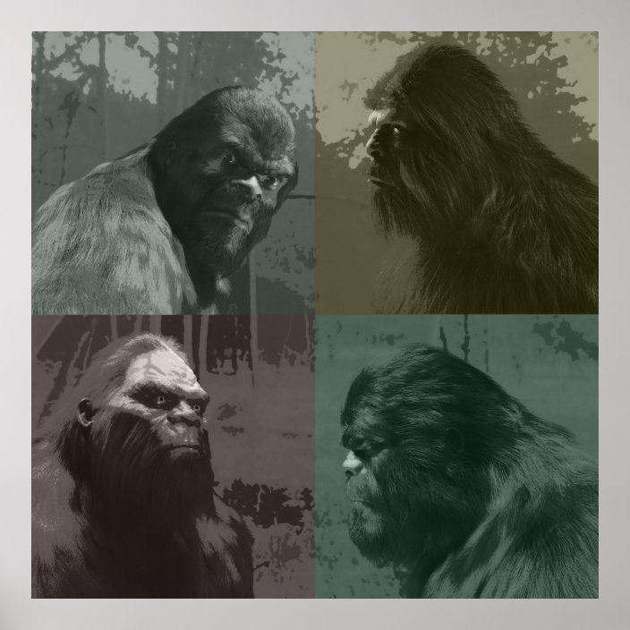 BIGFOOT SASQUATCH COLLAGE CUT-OUT EFFECT POSTER | Zazzle.com