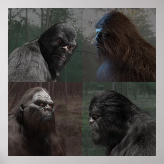 BIGFOOT SASQUATCH COLLAGE POSTER | Zazzle