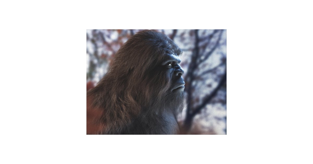 BIGFOOT SASQUATCH PORTRAIT IN PROFILE AT DUSK III CANVAS PRINT | Zazzle
