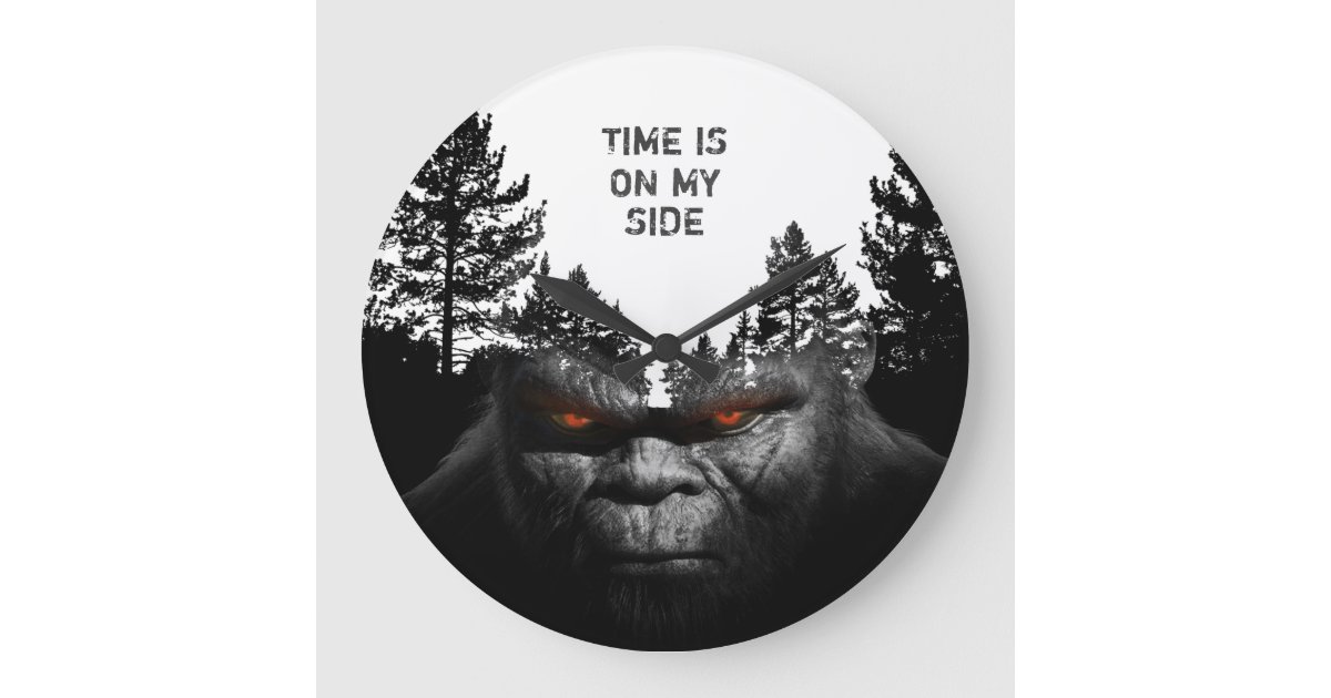 BIGFOOT SASQUATCH PORTRAIT LARGE CLOCK | Zazzle