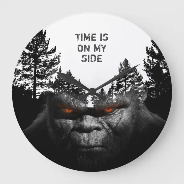 BIGFOOT SASQUATCH PORTRAIT LARGE CLOCK | Zazzle