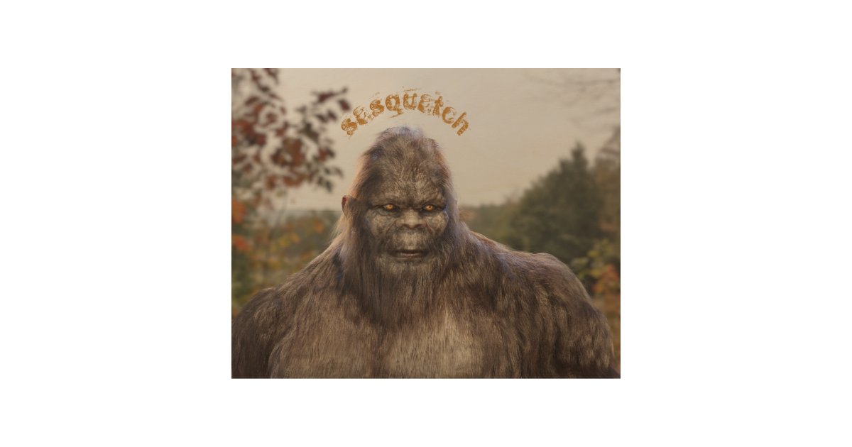 BIGFOOT SASQUATCH PORTRAIT WOOD WALL ART | Zazzle