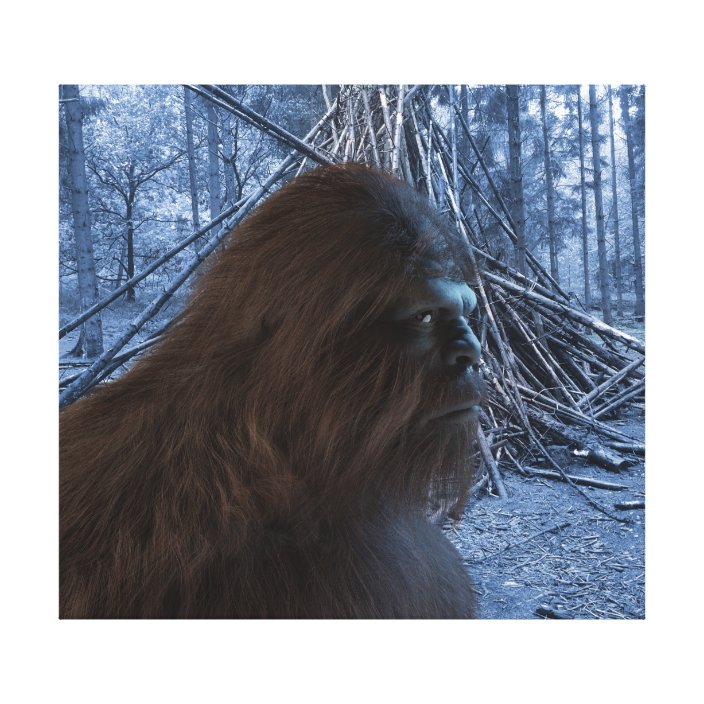 BIGFOOT SASQUATCH PROFILE Stretched Canvas Print | Zazzle.com