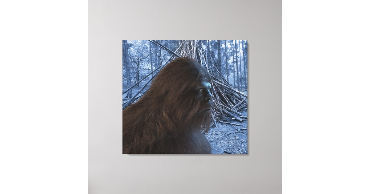 BIGFOOT SASQUATCH PROFILE Stretched Canvas Print | Zazzle