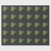 Bigfoot Sasquatch Riding Dinosaur T rex Wrapping Paper | Zazzle