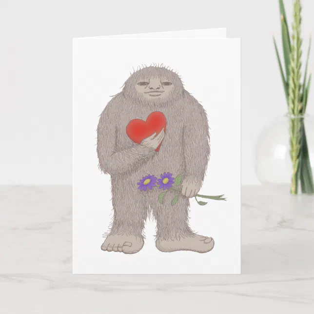 Bigfoot Sasquatch Yeti I Love You Greeting Card | Zazzle