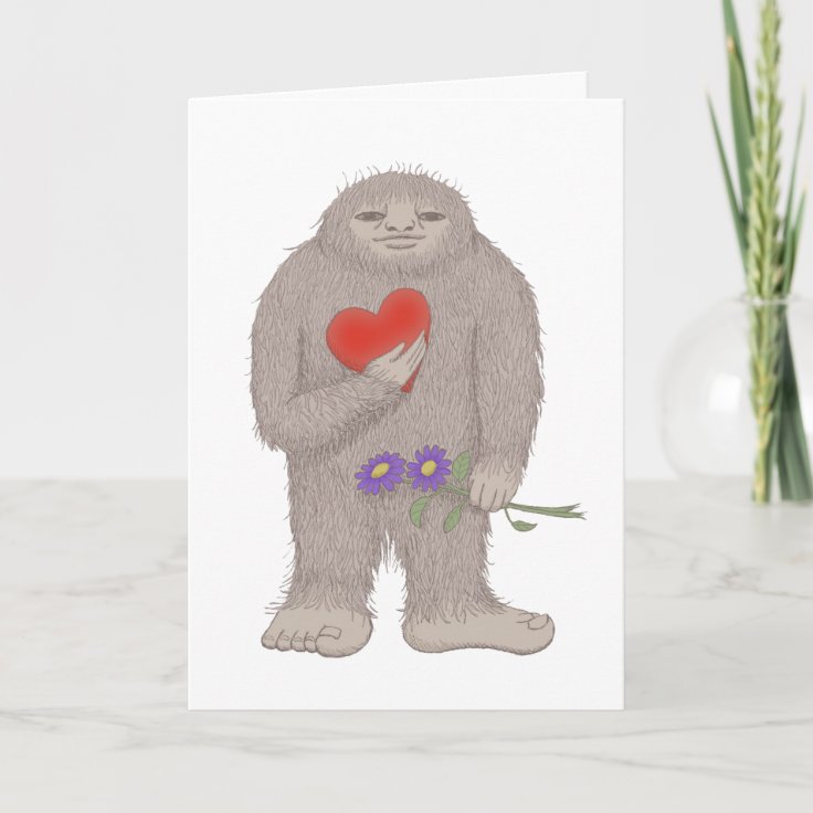 Bigfoot Sasquatch Yeti I Love You Greeting Card | Zazzle