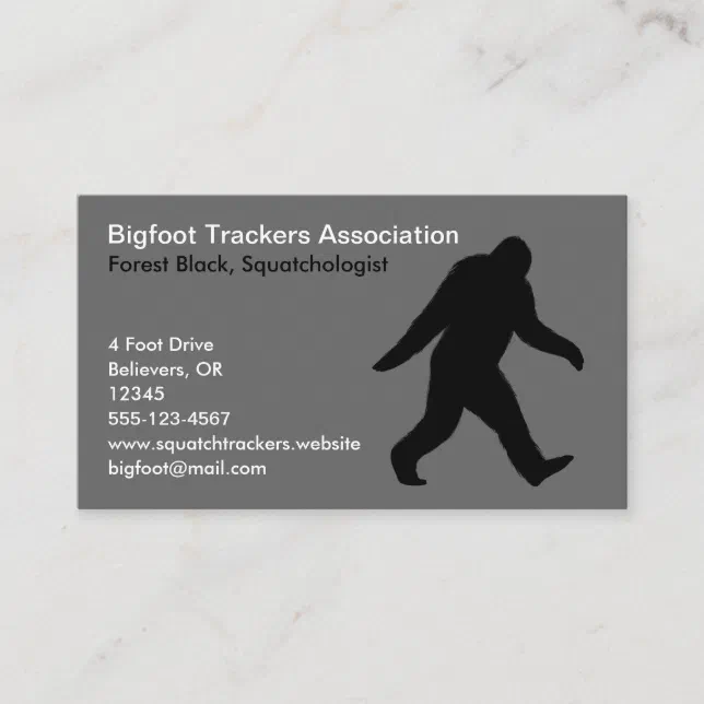Bigfoot Silhouette Business Card | Zazzle