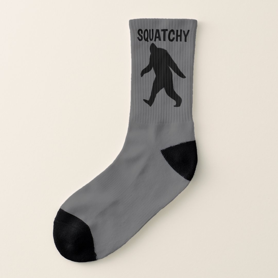 Bigfoot Silhouettes Squatchy Sasquatch Custom Socks | Zazzle