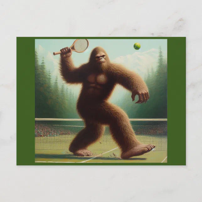 Bigfoot Tennis Postcard | Zazzle