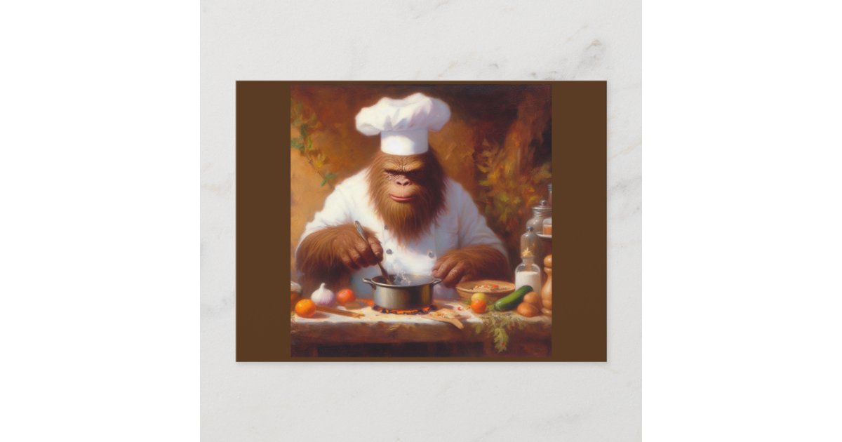Bigfoot the Chef Postcard | Zazzle