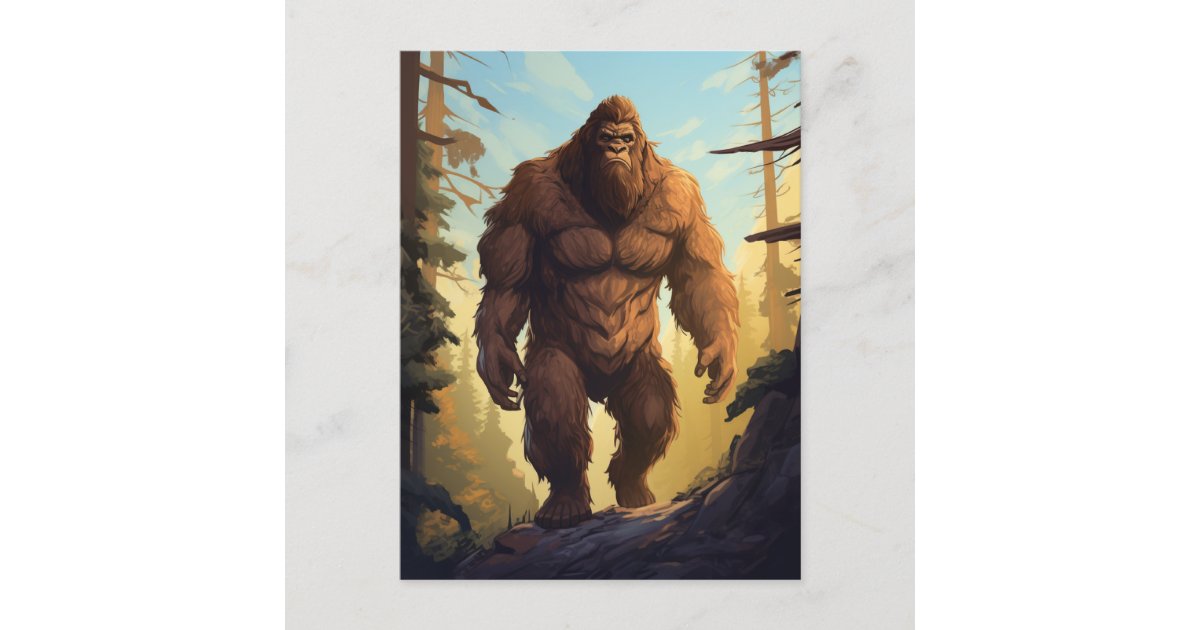 Bigfoot Walking in the Forrest Postcard | Zazzle
