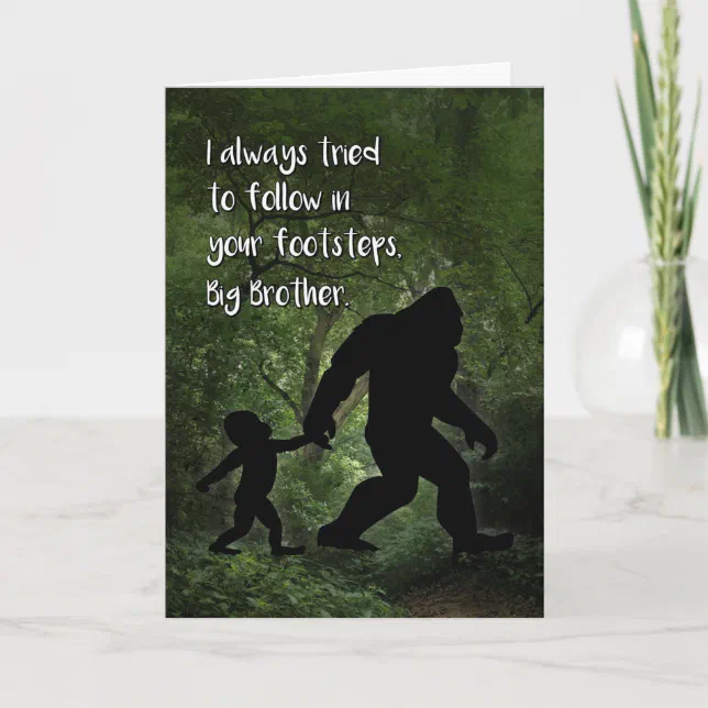 Bigfoot with Child Birthday for Brother Card | Zazzle