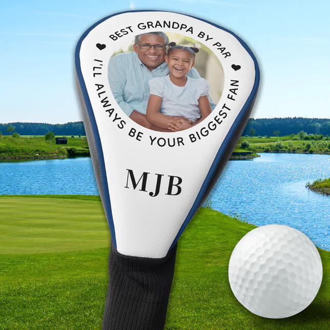 Biggest Fan - GRANDPA Personalized Photo Monogram Golf Head Cover | Zazzle