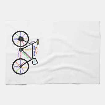 Bike, Bicycle, Cycle, Sport, Biking, Motivational Kitchen Towel | Zazzle